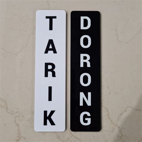 Jual Akrilik Sign Push Pull Slide Geser Tarik Dorong Acrylic Pintu Papan Putih Push