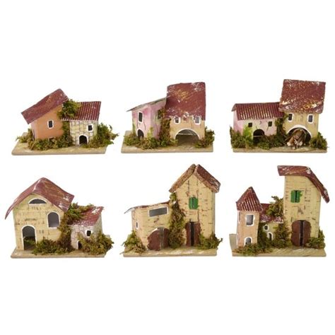 Set 6 Casette Per Presepe Cm 10x6 Mondo Presepi
