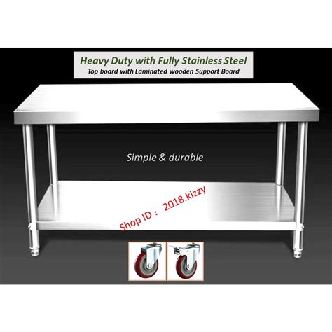 Kizzy Heavy Duty Stainless Steel Double Tier Working Table Workbench