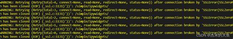 pip安装时出现warning retrying retry total 4 connect none read none
