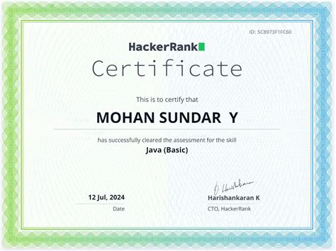 y mohan sundar on linkedin java hackerrank programming coding