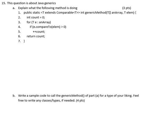 Solved 15 This Question Is About Java Generics A Explain