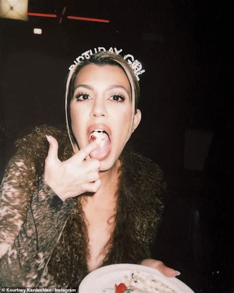 Kourtney Kardashian Licks The Frosting Off Her Cake As She Continues To