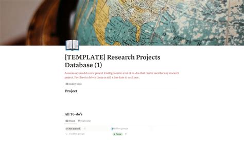 Research Projects Database Template By José Notion Marketplace
