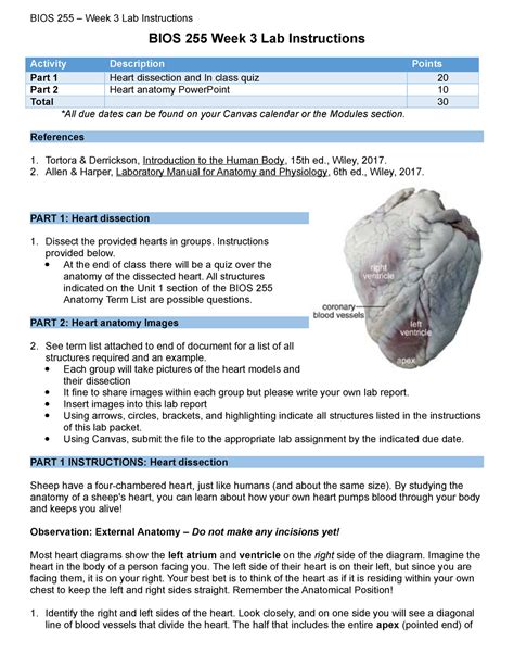 WK 3 LAB Lab Outline BIOS 255 Week 3 Lab Instructions Activity