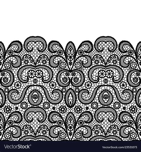 Seamless Vintage Black Lace Border Invitation Card
