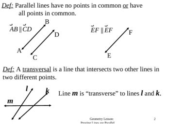 Geometry Lesson Proving Lines Parallel By Justin OBrien TpT