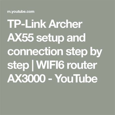 TP Link Archer AX Setup And Connection Step By Step WIFI Router AX YouTube Tp Link