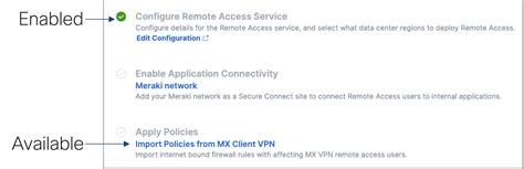 Cisco Secure Connect Policy Import Cisco Meraki Documentation