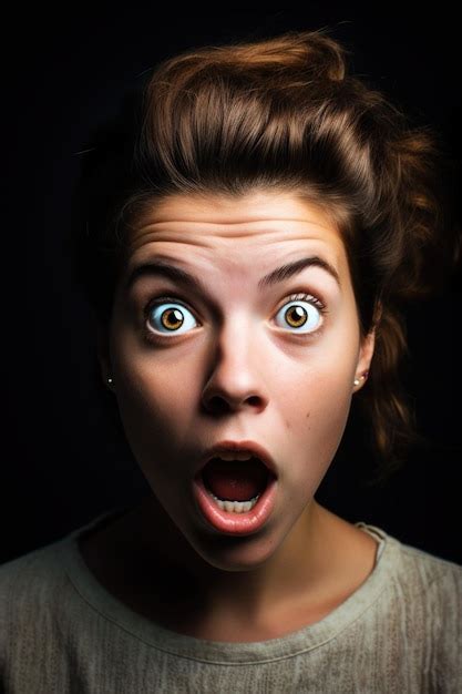 Premium Ai Image A Surprised Young Woman Looking At The Camera With