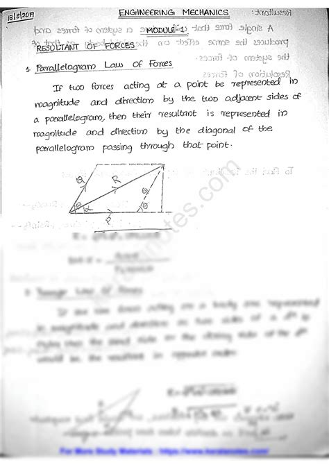 SOLUTION Module Engineering Mechanics Notes Kerala Notes Studypool