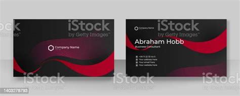 현대 우아한 간단한 깨끗한 빨간색과 검은 색 명함 디자인 벡터 템플릿 창조적 인 전문 기술 기업 스타일 0명에 대한 스톡 벡터