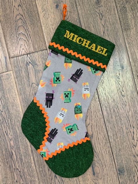 Minecraft Theme Stocking Etsy