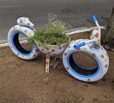 Creative Diy Tire Art Follow Craftercottagge For Inspiration