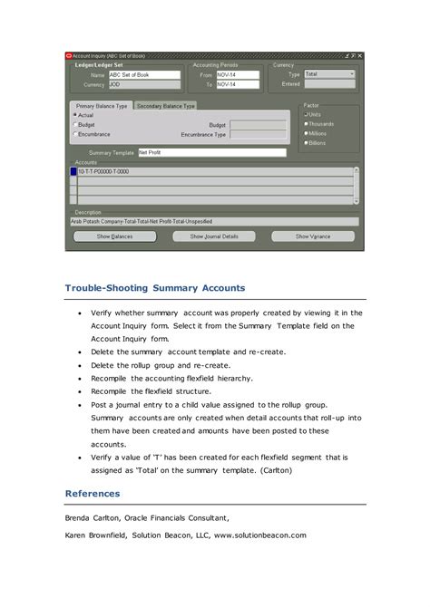 Oracle Gl Summary Accounts Docx