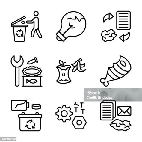 垃圾分類圖示收集向量圖形及更多回收桶圖片 回收桶 垃圾 垃圾桶 Istock