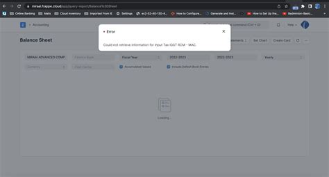 Unable To Generate The Balance Sheet Report Issue Frappe