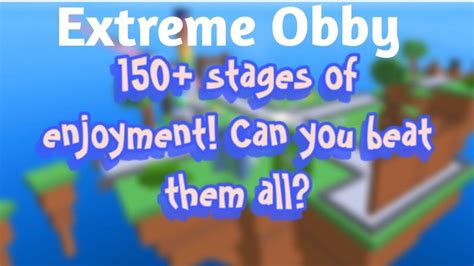 Extreme Obby Roblox Youtube
