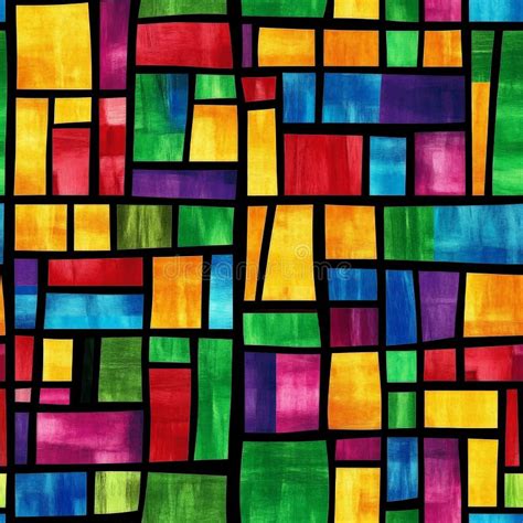 A Stained Glass Inspired Line Pattern Where Bold Black Outlines Create