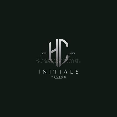 Classy Hc Vintage Metal Monogram Logo Elegant Silver Initials Icon