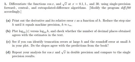 1 Differentiate The Functions X And X At X StudyX