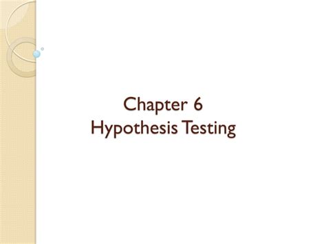 Hypothesis Testingpart PPT