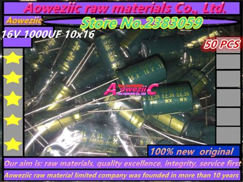 Aoweziic 50 PCS 16V 1000 미크로포맷 10*16 고주파 저 저항 전해 콘덴서 1000 미크로포맷 16V ...
