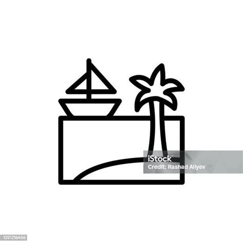 岩石 海洋 島嶼圖示簡單的線條 輪廓向量元素保存海洋圖示 Ui 和 Ux 網站或移動應用程式向量圖形及更多商標圖片 商標 夏天 大自然
