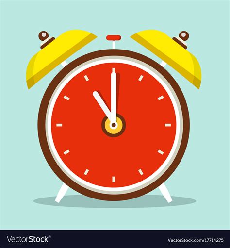 Alarm Clock Flat Design Icon Royalty Free Vector Image