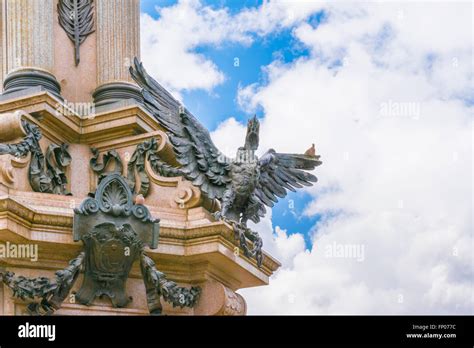 Low Angle View Of Detail Of Independence Monument With Neo Classical