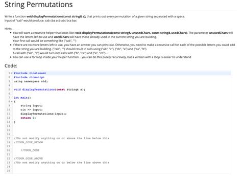Solved String Permutations Write A Function Void