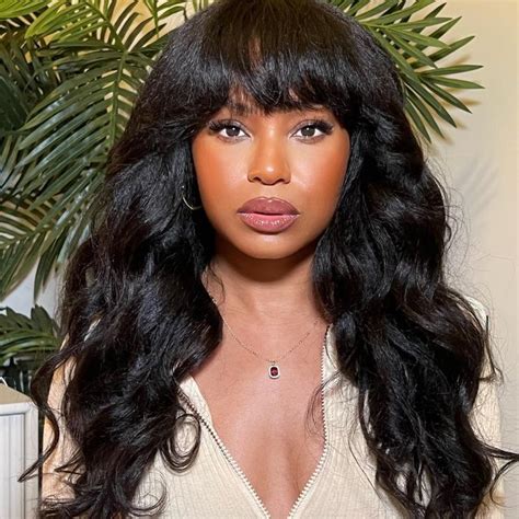 Kinky Straight Wig With Bangs Human Hair Wig Bgmgirl Bgmgirl