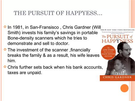 The Pursuit Of Happyness Chris Gardner Book Review Ppt