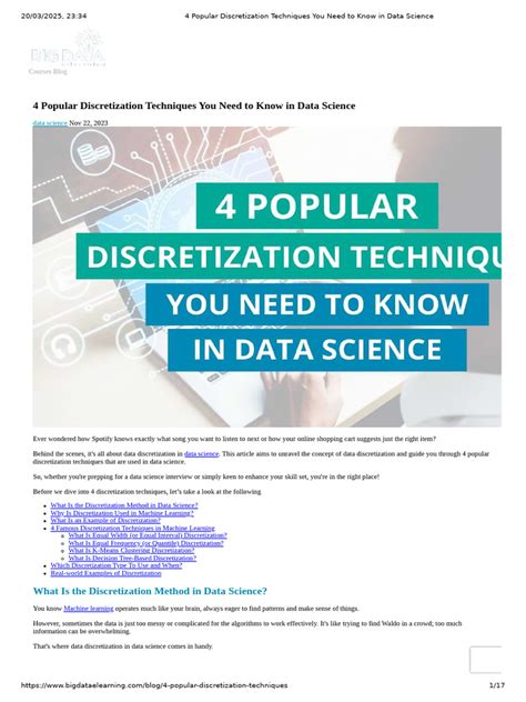 4 Popular Discretization Techniques You Need To Know In Data Science 1 Pdf Machine