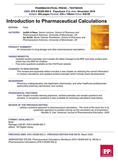 Pharmaceutical Calculations Magazines