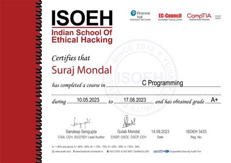 Programming Certification Cprogramming Isoeh Achievementunlocked Careermilestone Suraj