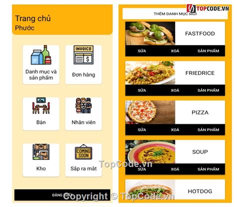 Full source code App quản lý nhà hàng android java firebase sqlite