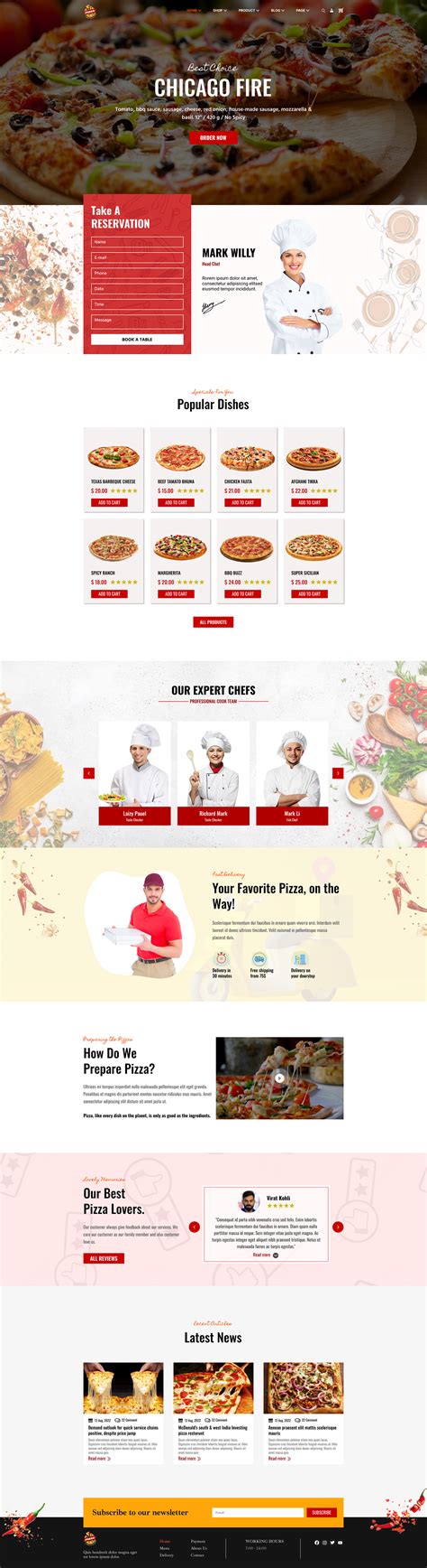 PIZZA WEBSITE Behance