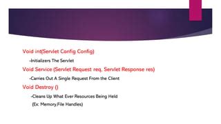 Servlet Life Cycle Generic Servlet PPT