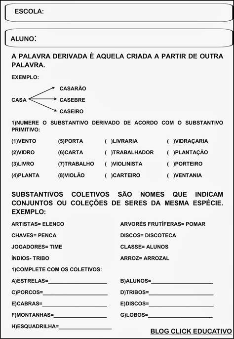 Atividades Sobre Substantivo Coletivo 4 Ano MODISEDU