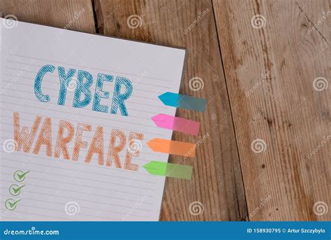 Handwriting Text Writing Cyber Warfare Concept Meaning Virtual War