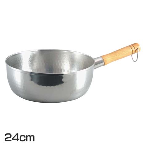【楽天市場】槌目ゆきひら鍋24cm 雪平鍋 日本製 プロモデル 34054送料無料 白柄 Ih対応 ガス火対応 ステンレス プロ仕様 片手鍋