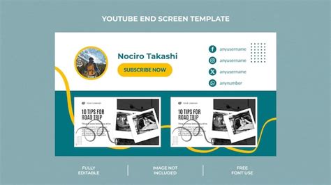 Premium Psd Youtube End Screen Template