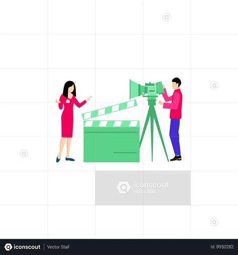 Guy Shooting Interview Animated Illustration Download In Json Lottie