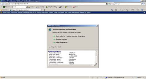 Internet Explorer 6 7 8 DOS Vulnerability Shockwave Flash Object