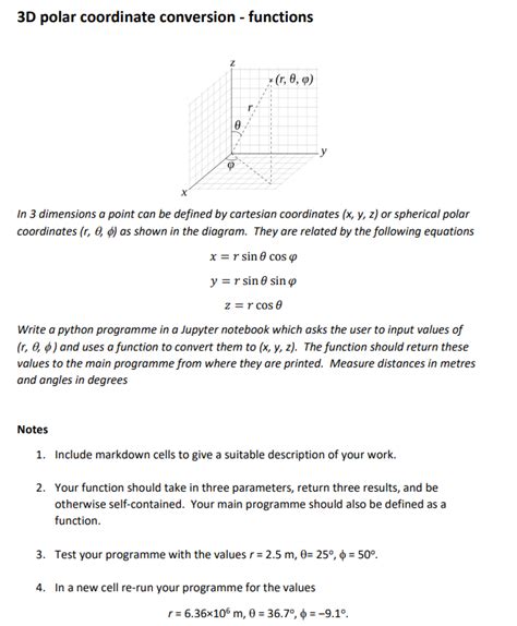 3d Polar Coordinate Conversion Functions In 3