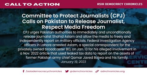 Pakistani Journalist Shahid Aslam Arrested In Leak Investigation Asia