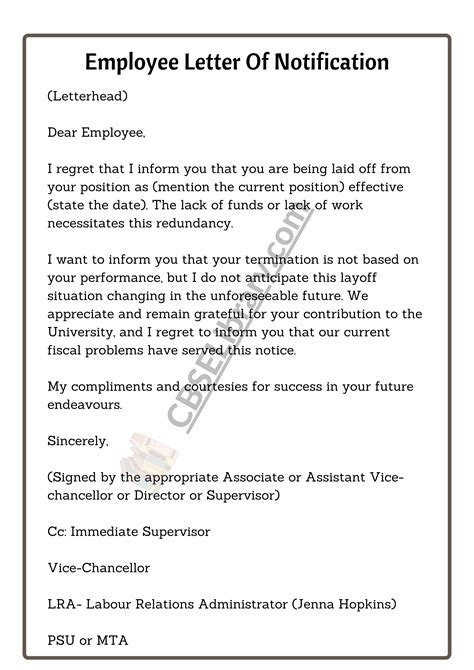 Sample Notification Letters Examples Samples Format And How To