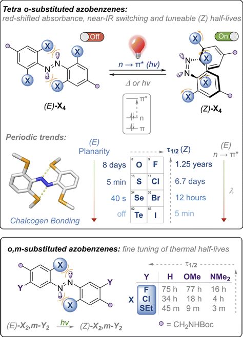 Fast Relaxing Red And Near Ir Switchable Azobenzenes With Chalcogen And