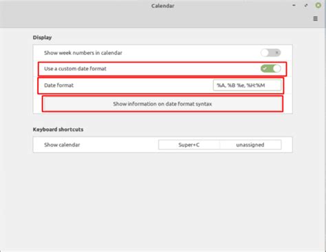 Linux Mint How To Configure The Clock And Calendar Applet Technipages
